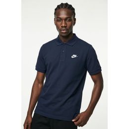 Poloshirt Nike Sportswear "M NK CLUB SS POLO PIQUE", Herren, Gr. XL, obsidian, wei&szlig;, Jersey, Obermaterial: 100% Baumwolle, normal, Rundhals, Shirts, gerade Passform, kurze &Auml;rmel, 2-Knopf-Kragen, sportlicher Stil