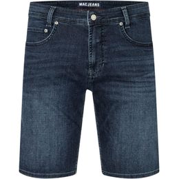 Jeansbermudas MAC "Arne", Herren, Gr. 34, N-Gr, tiefblau overdyed schwarz, Denim/Jeans, Obermaterial: 98% Baumwolle, 2% Elasthan, unifarben, schmal knielang, Jeans, im 5-Pocket-Style mit Stretch