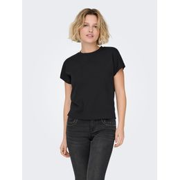 Kurzarmshirt Only "ONLERICA S/S TOP JRS NOOS", Damen, Gr. XL, schwarz, Jersey, Obermaterial: 100% Baumwolle, unifarben, oversize normal, Rundhals, Shirts