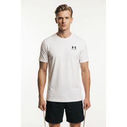 T-Shirt Under Armour "UA M SPORTSTYLE LC SS", Herren, Gr. 4XL, wei&szlig;, Obermaterial: 60% Baumwolle, 40% Polyester, normal, Rundhals, Shirts T-Shirt, Kurzarm, f&uuml;r sportliche Aktivit&auml;ten und Freizeit, Rundhalsausschnitt