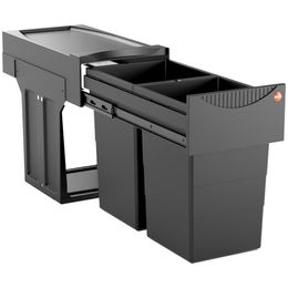 Hailo Einbauabfallsammler Black Edition, Kunststoff, 2 x 15 L, 25.1x48.2x40.0 cm, K&uuml;chen, K&uuml;chenausstattung, M&uuml;lleimer