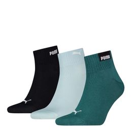 Kurzsocken Puma "Puma UNISEX LOGO QUARTER", Damen, Gr. 39-42, fresh water, Obermaterial: 70% Baumwolle, 16% Polyester, 12% Polyamid, 2% Elasthan, Socken