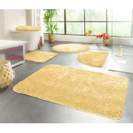 Badematte Kinzler "Chaozhou, Badvorleger, Badezimmer Teppich" Gr. 1, gelb, H:20mm, Polyester, Badematten, Badematte, Badteppich, Uni Farben, weich, als rechteckig, rund & Set erh&auml;ltlich