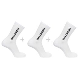 Sportsocken Salomon "EVERYDAY CREW 3-PACK", Damen, Gr. M (39/41), wei&szlig; (wei&szlig;, wei&szlig;, wei&szlig;), Obermaterial: 70% Baumwolle, 27% Polyamid, 3% Elasthan, Socken Sportsocken