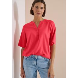 Schlupfbluse Cecil, Damen, Gr. S (38), coral, Web, Obermaterial: 100% Viskose, figurumspielend h&uuml;ftbedeckend, V-Ausschnitt, Blusen Schlupfbluse, Elastischer Saum