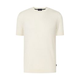 JOOP! Kurzarmpullover JOOP "Elio", Herren, Gr. L, natural, Strick, Obermaterial: 100% Baumwolle, unifarben, regular fit normal, Rundhals, eingesetzt gerader Abschluss, Pullover, Regular fit mit Rundhalsausschnitt