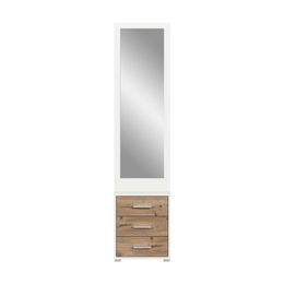 Garderobe POLO 2-teilig Wei&szlig;, Eichefarben