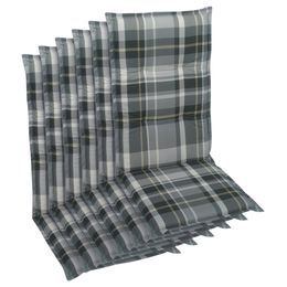 Sesselauflagenset Grau, 6-teilig