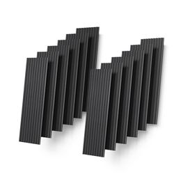 WANDPANEELE Grivola Schwarz 12 St&uuml;ck