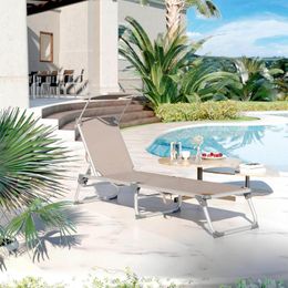 Gartenliege Taupe/Alufarben ca.55x31x193cm
