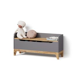 SPIELZEUGTRUHE Malia Grau/Artisan 107.2 x 50 cm mit Sitzbank