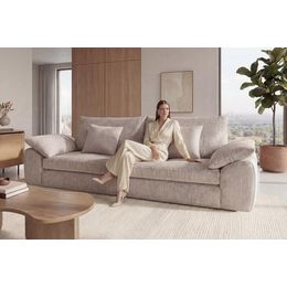 Riess Ambiente Stilvolles Big Sofa SOHO 260cm beige Chenille 4-Sitzer Couch mit Wellenunterfederung Riess-Ambiente Wohnzimmer Modern Skandinavisch