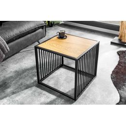 Riess Ambiente Design Beistelltisch ARCHITECTURE 40cm natur schwarz Wildeiche Metall Riess-Ambiente rechteckig