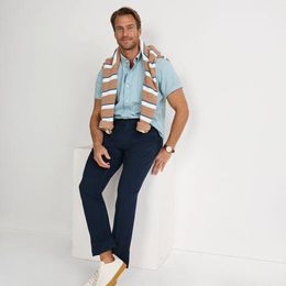 LANDS' END Straight Fit Stretch-Chino, Herren,  Blau, Baumwolle, by Lands' End