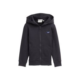 Tom Tailor Jungen Hoodie Sweatjacke mit Stickerei, grau, Uni, Gr. 92/98