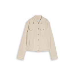 Tom Tailor Damen Jeansjacke mit Eingriffstaschen, beige, Uni, Gr. XL
