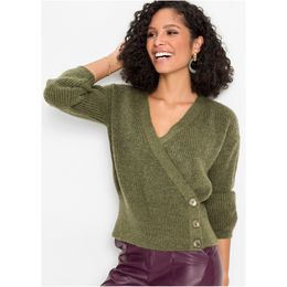 bonprix Oversize Pullover in Wickeloptik, gr&uuml;n, Gr.48/50 (XL), Pullover in Wickeloptik
