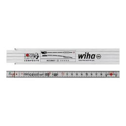 wiha Gliederma&szlig;stab Longlife&reg; Plus Composite 2 m metrisch, 10 Glieder wei&szlig; (37067)