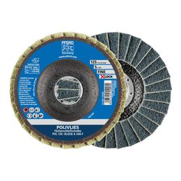 Pferd TOOLS POLIVLIES-F&auml;cherscheibe PVL Korund &Oslash; 125 mm Bohrung 22,23 mm/X-LOCK A240F f&uuml;r Feinschliff (44694213)