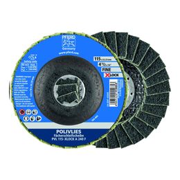 Pferd TOOLS POLIVLIES-F&auml;cherscheibe PVL Korund &Oslash; 115 mm Bohrung 22,23 mm/X-LOCK A240F f&uuml;r Feinschliff (44694203)