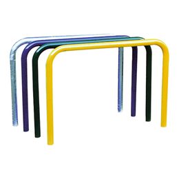 Schake Abweiseb&uuml;gel aus Stahlrohr &Oslash;48mm Breite: 2000mm, H&ouml;he: 1000 mm ohne Querholm, beschichtet, wei&szlig; / rot (448_08B)