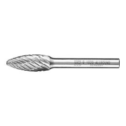 Pferd TOOLS Hartmetall Hochleistungsfr&auml;sstift ALLROUND Flamme B &Oslash; 10x25 mm Schaft-&Oslash; 6 mm universal grob (21001016)