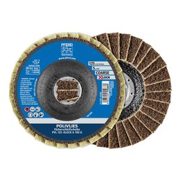 Pferd TOOLS POLIVLIES-F&auml;cherscheibe PVL Korund &Oslash; 125 mm Bohrung 22,23 mm/X-LOCK A100G f&uuml;r Feinschliff (44694211)