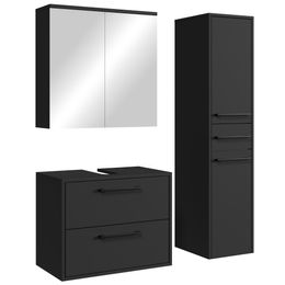 Badplaats BADM&Ouml;BEL-SET Florence 3 Teile Wei&szlig; Hochglanz - 60 x 35 x 51 cm