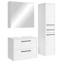 Badplaats BADM&Ouml;BEL-SET Florence 3 Teile Schwarz Matt - 60 x 35 x 51 cm