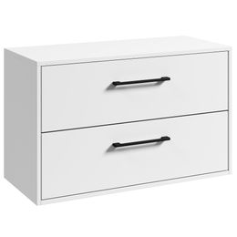 Badplaats WASCHBECKENUNTERSCHRANK Florence 2 Schubladen Wei&szlig; Hochglanz - 80 x 46 x 46 cm