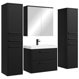 Badplaats BADM&Ouml;BEL-SET Florence 5 Teile Schwarz Matt - 60 x 35 x 51 cm
