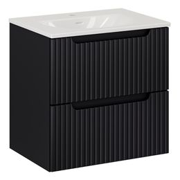Badplaats BADM&Ouml;BEL-SET Nova 2 Teile Schwarz Matt - 60 x 40 x 58 cm