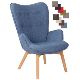 CLP Lounger Durham Mit Stoffbezug I Ohrensessel Mit Buchenholz Gestell I Loungesessel Mit Max. Belastbarkeit Bis 136 kg