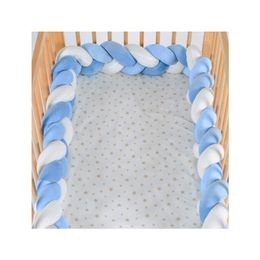 Cangaroo Bettnestchen Braidy geflochten, Bettumrandung 220 x 13 x 3,5 cm blau wei&szlig;