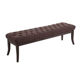 CLP Sitzbank Ramses mit hochwertiger Polsterung und Stoffbezug I Bank mit antik-dunklen Holzbeinen I Holzbank mit einer Sitzh&ouml;he von: 46 cm