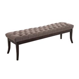 CLP Sitzbank Ramses mit hochwertiger Polsterung und Stoffbezug I Bank mit antik-dunklen Holzbeinen I Holzbank mit einer Sitzh&ouml;he von: 46 cm