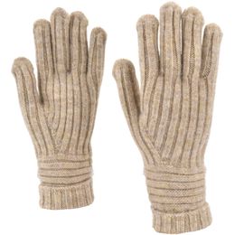 Strickhandschuhe styleBREAKER "Strickhandschuhe mit Rippenmuster", Damen, braun (hellbraun), Obermaterial: 65% Polyacryl PAN. 35% Wolle WO., Modisch, Handschuhe