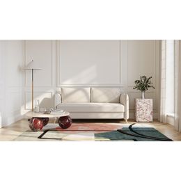 BRUNO Schlafsofa 160cm in Beige Cr&egrave;me &Eacute;cru | stabiles Massivholz & Boxspringkomfort