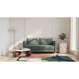 BRUNO Schlafsofa 160cm in Forest Green | stabiles Massivholz & Boxspringkomfort