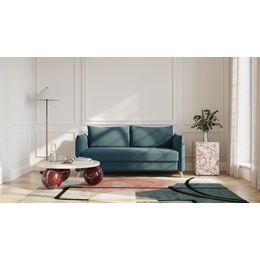 BRUNO Schlafsofa 160cm in T&uuml;rkis | stabiles Massivholz & Boxspringkomfort