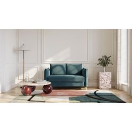 BRUNO Schlafsofa 120cm in T&uuml;rkis | stabiles Massivholz & Boxspringkomfort