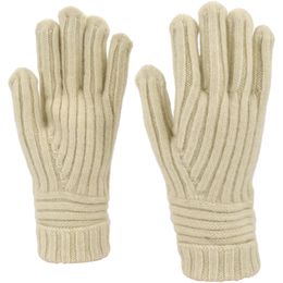 Strickhandschuhe styleBREAKER "Strickhandschuhe mit Rippenmuster", Damen, beige, Obermaterial: 65% Polyacryl PAN. 35% Wolle WO., Modisch, Handschuhe