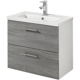 Waschtisch Welltime "Trento, verschiedene Ausf&uuml;hrungen und Farben", wei&szlig; (wei&szlig;, eiche grau, wei&szlig;), B:61cm H:54cm T:36cm, Waschtische, Waschtisch, Breite 60 cm, Tiefe 36 cm, SlimLine Badm&ouml;bel, Waschplatz