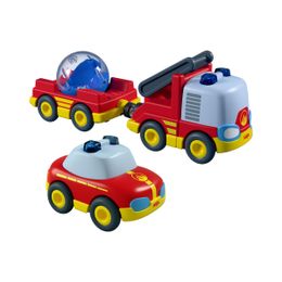 Spielzeug-Feuerwehr Haba "Fahrzeug-Set Feuerwehr", rot, Spielzeugfahrzeuge, Kinder