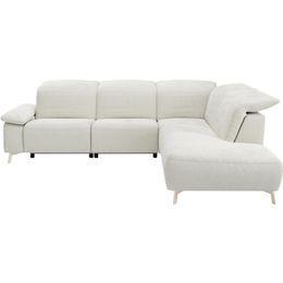 Ecksofa Musterring "MR 370, intelligenter Komfort im modernen Design", snow, B:288cm H:83cm T:241cm, 8% Baumwolle, 92% Polyester, Sofas, Ecksofa, Optionale Relaxfunktion, flexible Kopfteile & klappbare Armlehnen