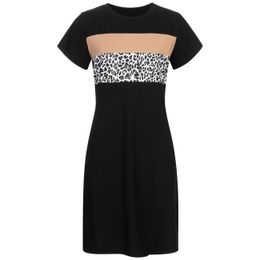 Shirtkleid CLOUD 5IVE "CLOUD 5IVE T-Shirt Dress Colorblock", Damen, Gr. L, US-Gr&ouml;&szlig;en, schwarz, 95% Polyester, 5% Elasthan, normal, Rundhals, Kleider Shirtkleid