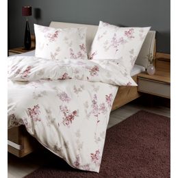 Bettw&auml;sche Janine "Feinbiber65172 0", lila (beere), B/L: 155cm x 220cm, 1 Stk., 1 Stk., Feinbiber, B/L: 80cm x 80cm, Feinbiber, Obermaterial: 100% Baumwolle, Bettw&auml;sche, Bettw&auml;sche, mit Reissverschluss