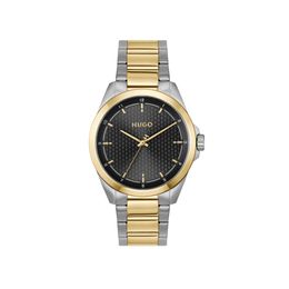 Quarzuhr Hugo "SEAM", silberfarben, goldfarben, Armbanduhren, Herren, Quarzuhr, Armbanduhr, Herrenuhr, Edelstahlarmband, analog