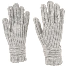 Strickhandschuhe styleBREAKER "Strickhandschuhe mit Rippenmuster", Damen, grau (hellgrau), Obermaterial: 65% Polyacryl PAN. 35% Wolle WO., Modisch, Handschuhe