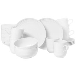 Geschirr-Set Seltmann Weiden "Fr&uuml;hst&uuml;cks-Set Terra 18er Set", wei&szlig;, 18, Porzellan, Geschirr-Sets, Geschirr-Set, Sp&uuml;lmaschinenfest, Mikrowellensicher, Ofenfest